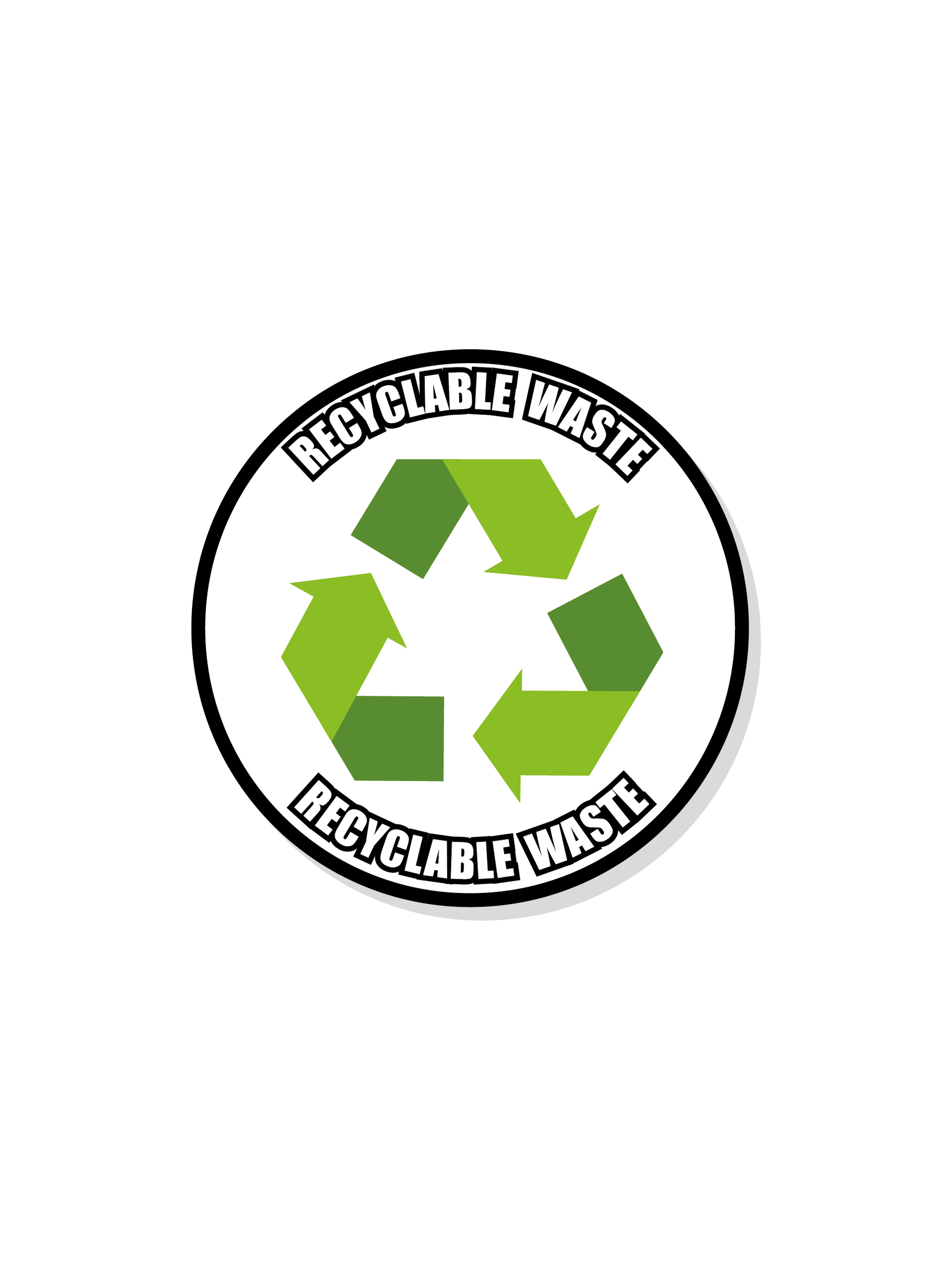 Pack of 6 Simple Bin Waste Types Wheelie Bin Waste Type Stickers ...