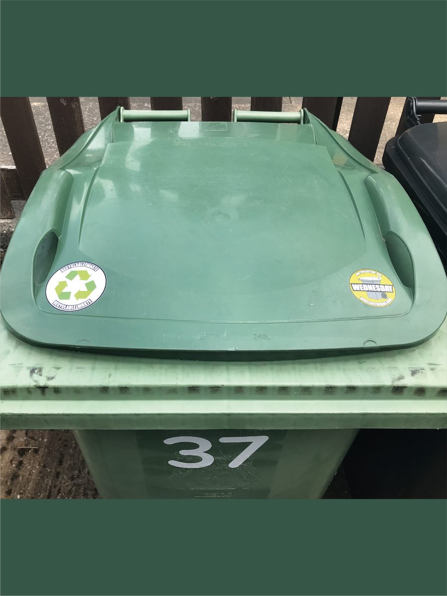 Pack of 6 Simple Bin Waste Types Wheelie Bin Waste Type Stickers ...