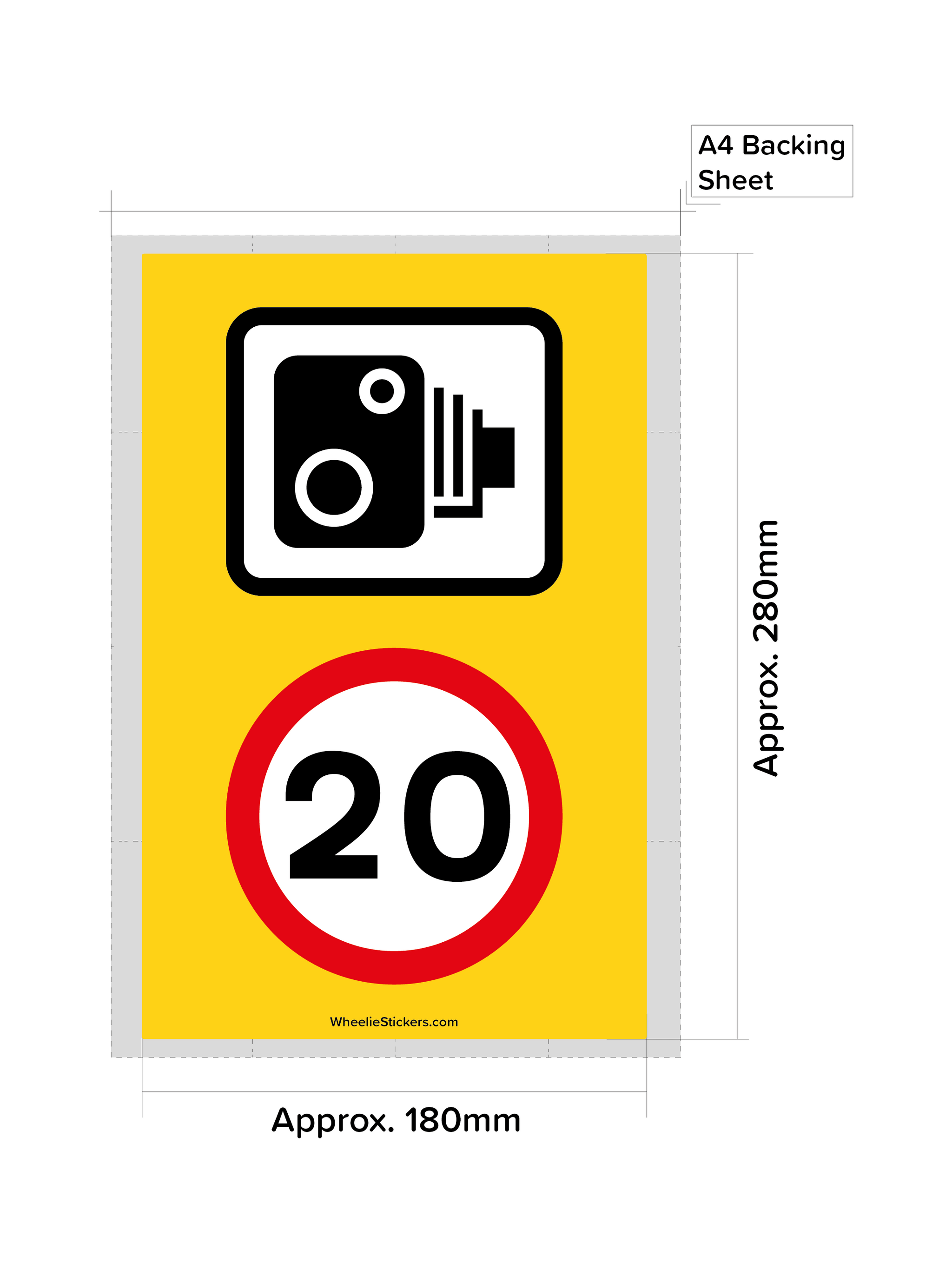 Pack of 3 Speed Camera and Speed Limit Wheelie Bin Sticker Signs (Vari ...