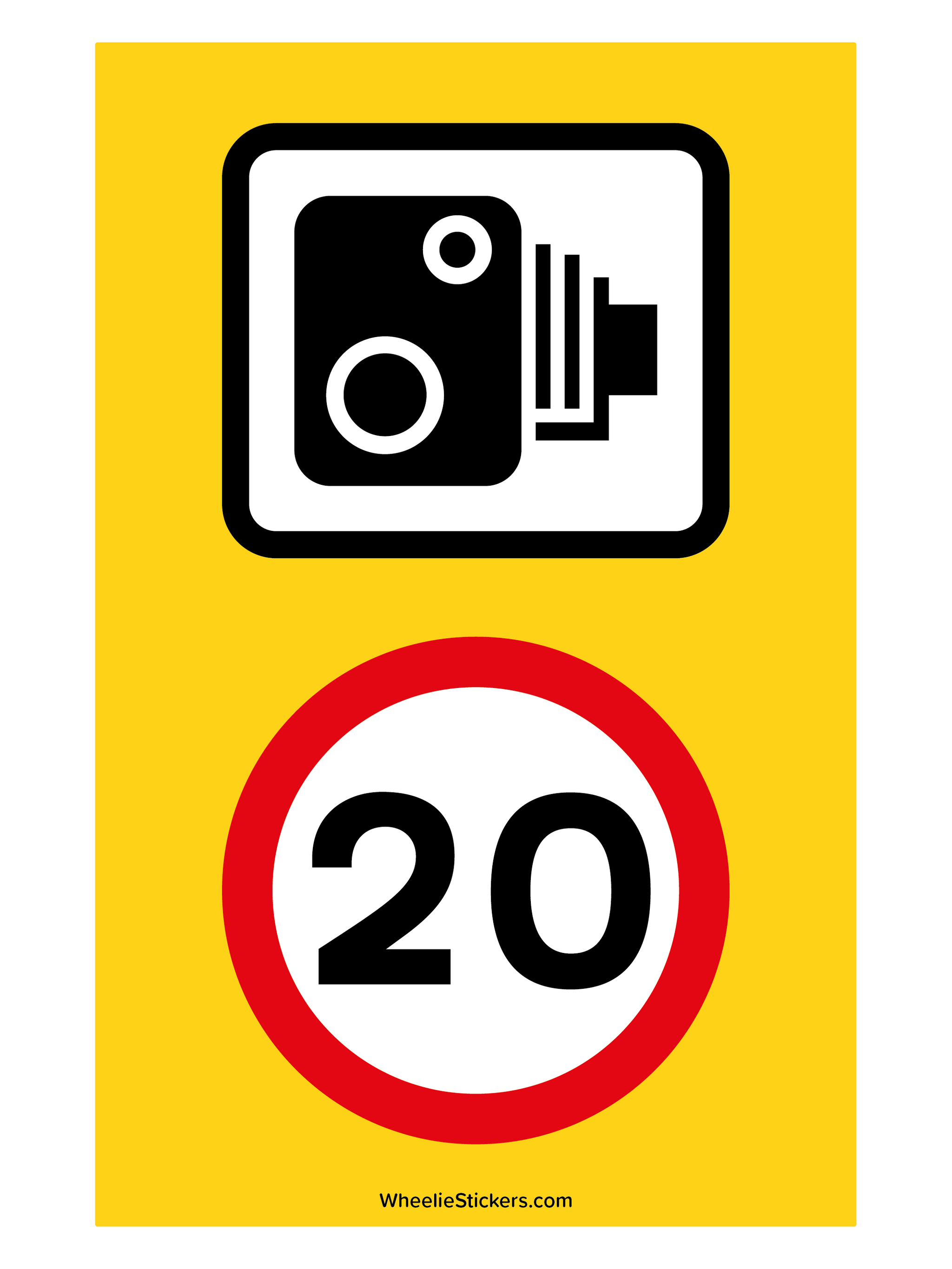 Pack of 3 Speed Camera and Speed Limit Wheelie Bin Sticker Signs (Vari ...
